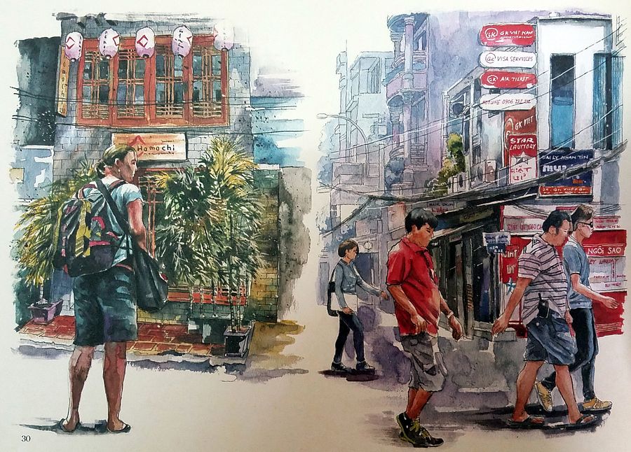 [Illustrations] An Art Book of Watercolor Saigon Sketches 3 Years in ...