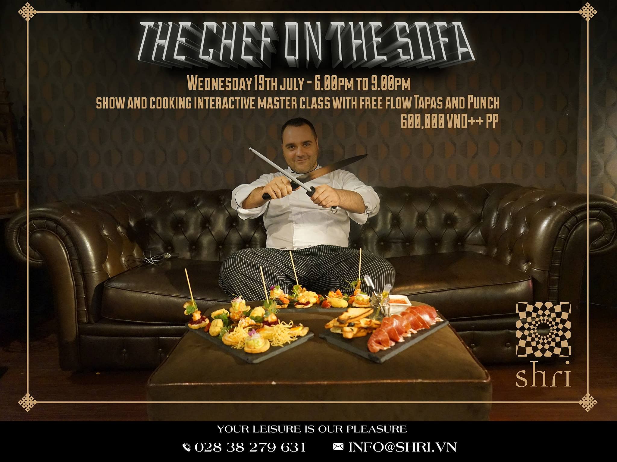 The Chef on the sofa @ Shri Lounge - Saigoneer