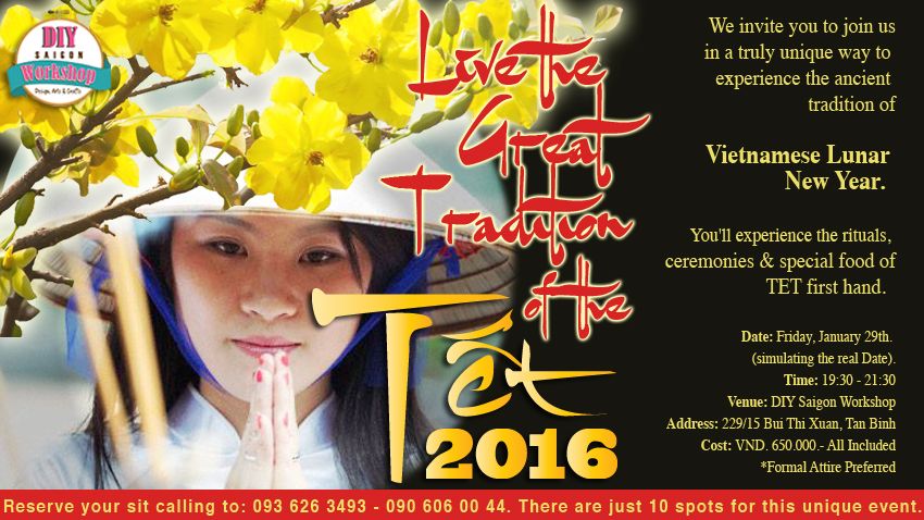 Live The Great Tradition of Tet 2016 @ DIY Saigon Workshop - Saigoneer