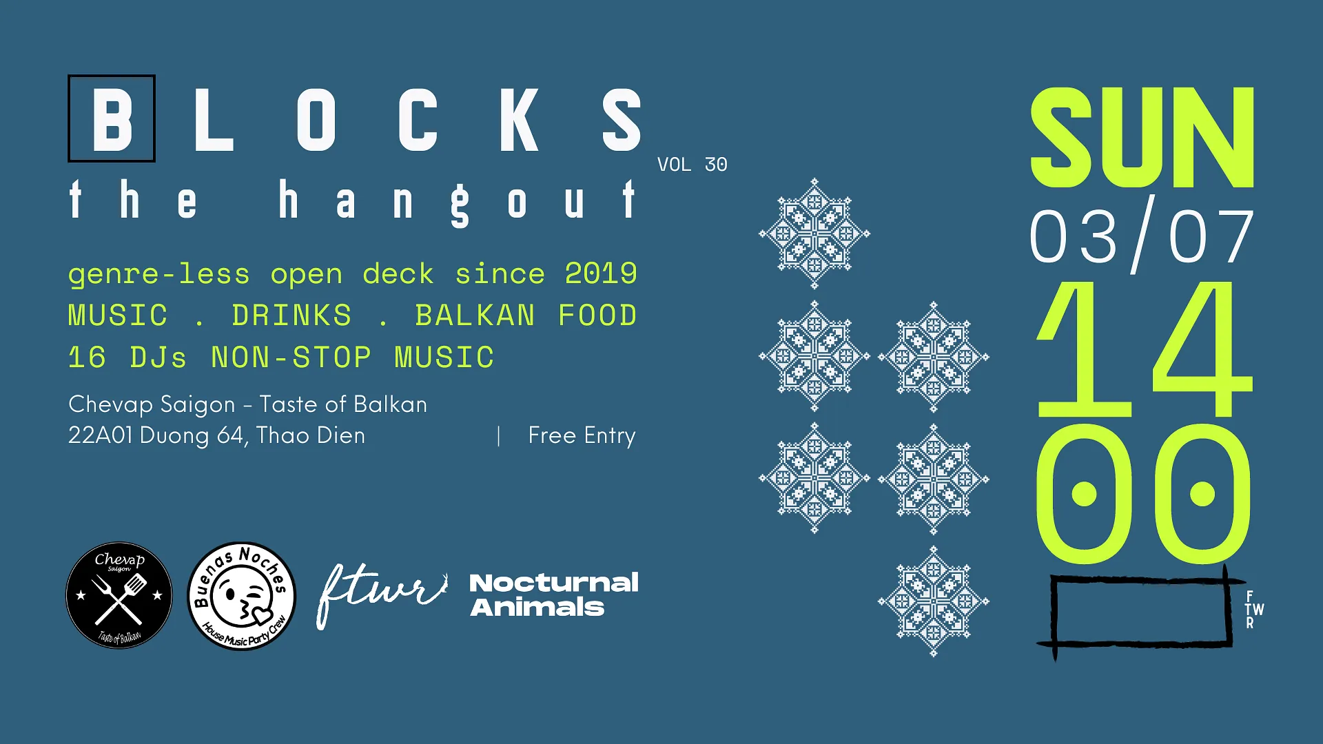 BLOCKS - The DJ Jam Session Vol.30 @ Chevap Saigon - Taste of Balkan ...