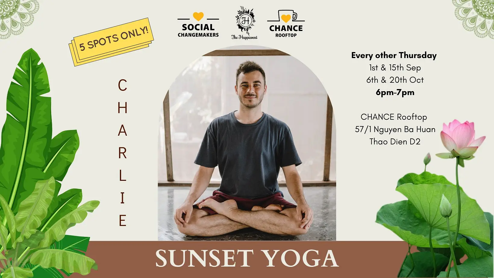 Sunset Yoga with Charlie @ Chance Rooftop - Saigoneer